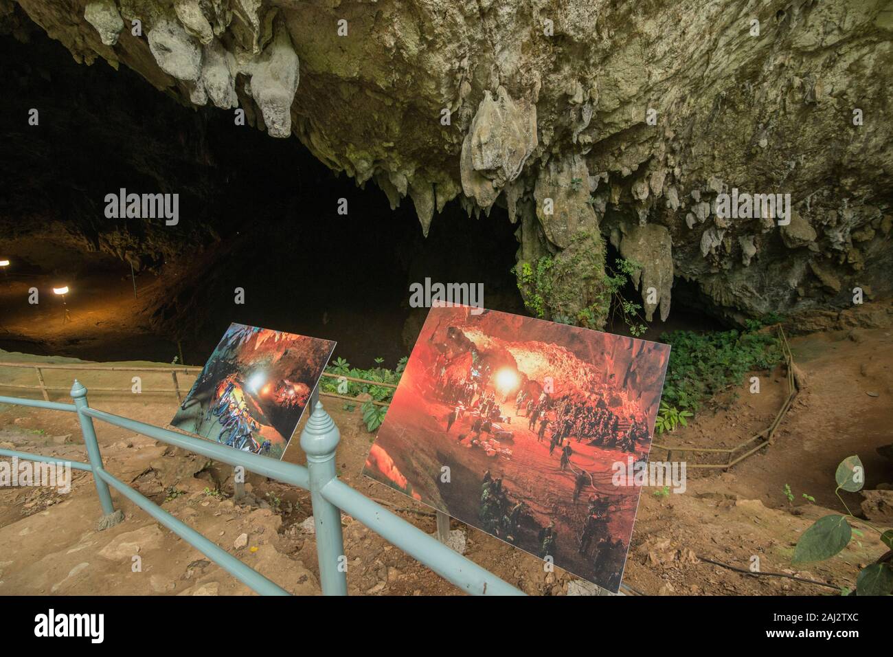 the entrance of the Tham Luang cave near the town of Mae Sai on the ...