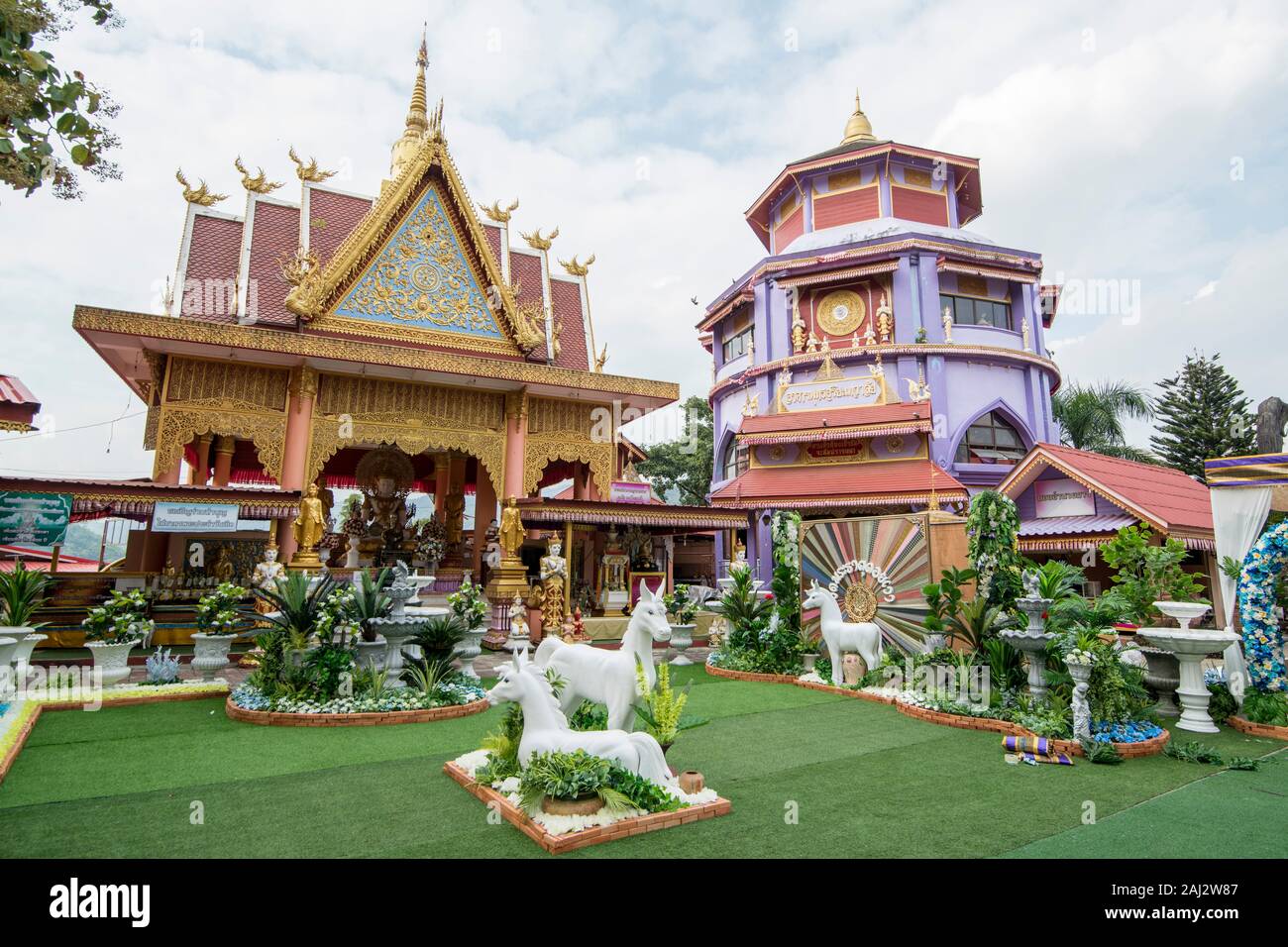 the Wat Phra That Doi Wao Temple in the town of Mae Sai on the Border ...