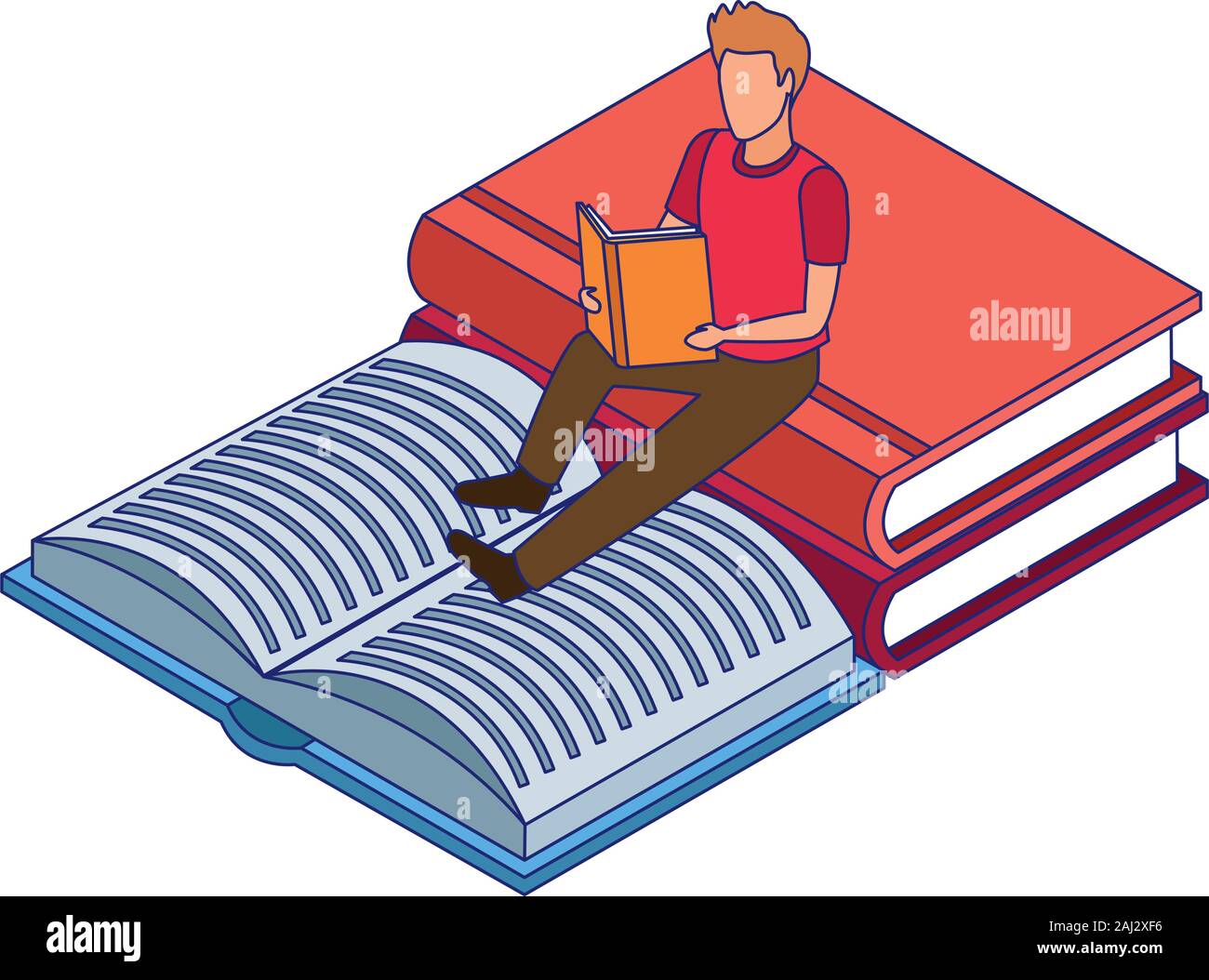 Big books man reading Cut Out Stock Images & Pictures - Alamy