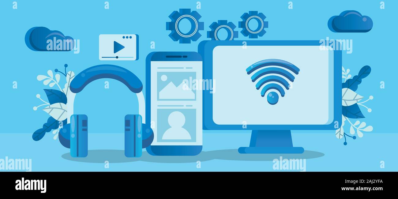 Social media gadgets icons Stock Vector Images - Alamy