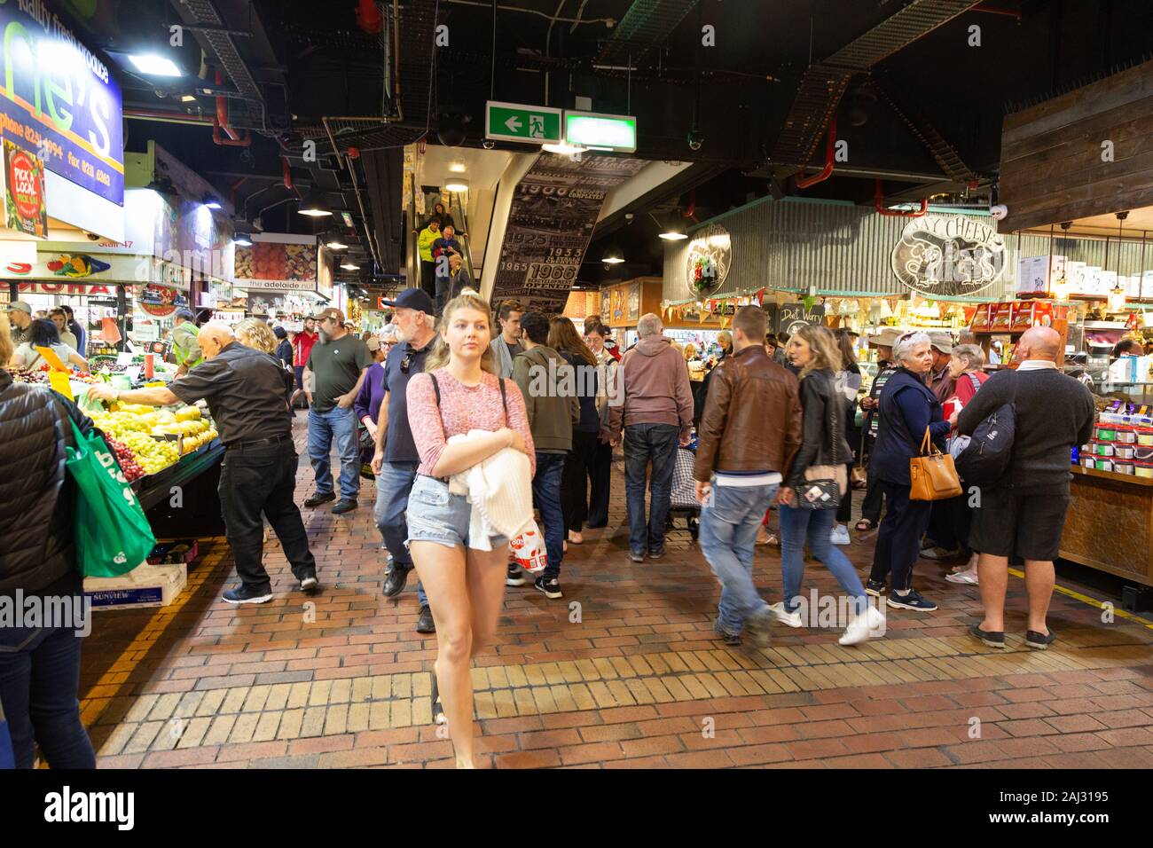 Adelaide lifestyle; People shopping in Adelaide Central Market; in the ...