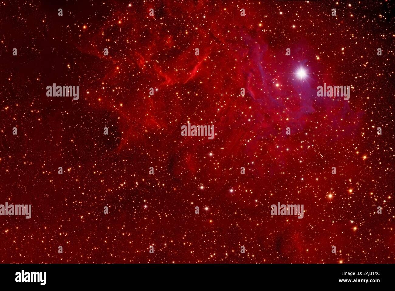 Red nebula in deep space. Elements of this image were furnished by NASA ...