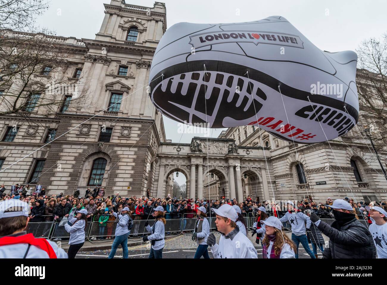 One of the giant inflatables - The London New Year's Day Parade marks ...