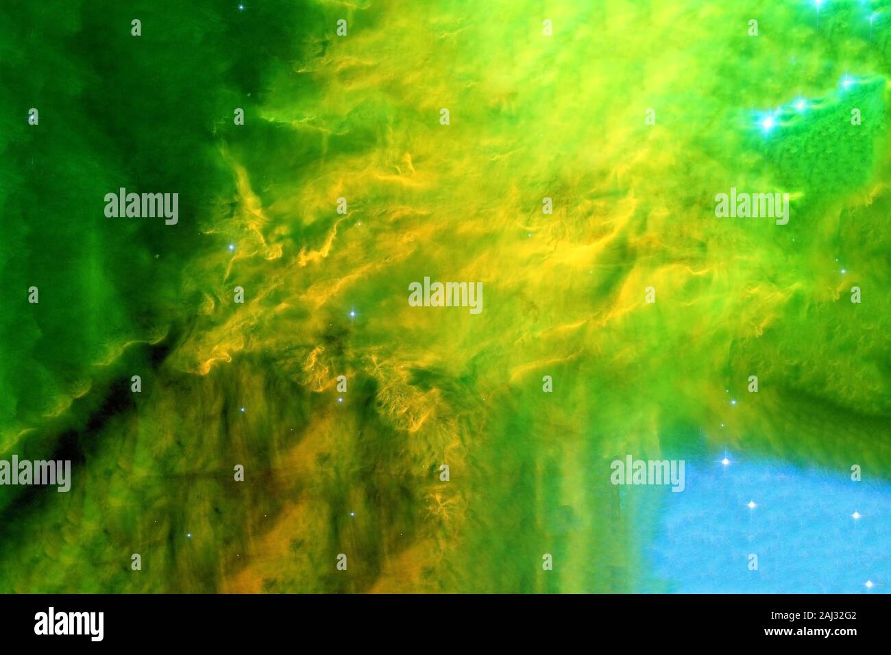 Light green nebula in deep space. Background texture. Elements of this ...