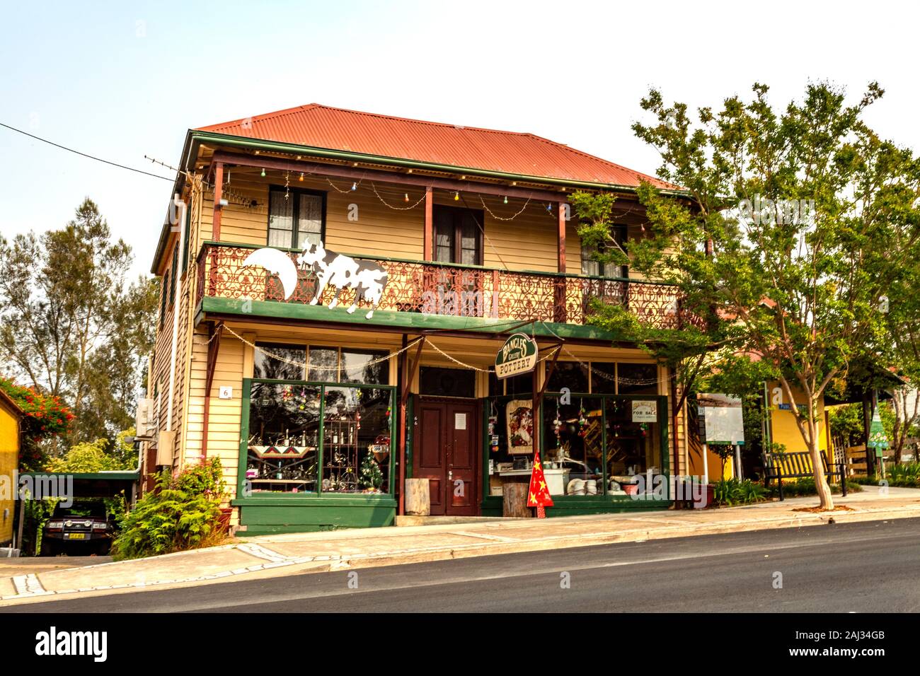 Shops in the main street of Cobargo in NSW (New South Wales) days ...
