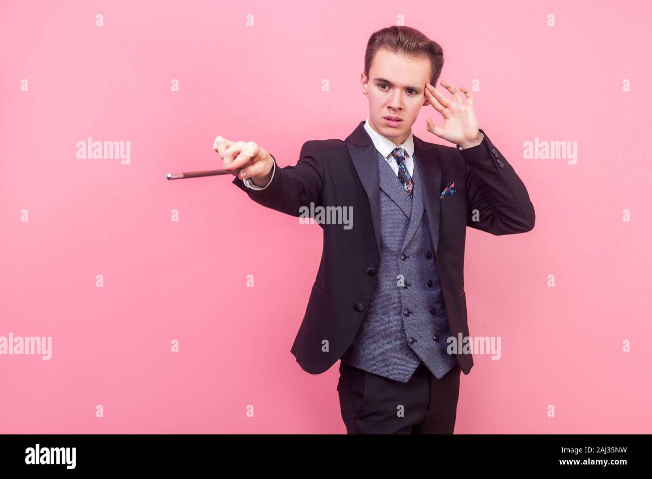 Mind control magician hi-res stock photography and images - Alamy