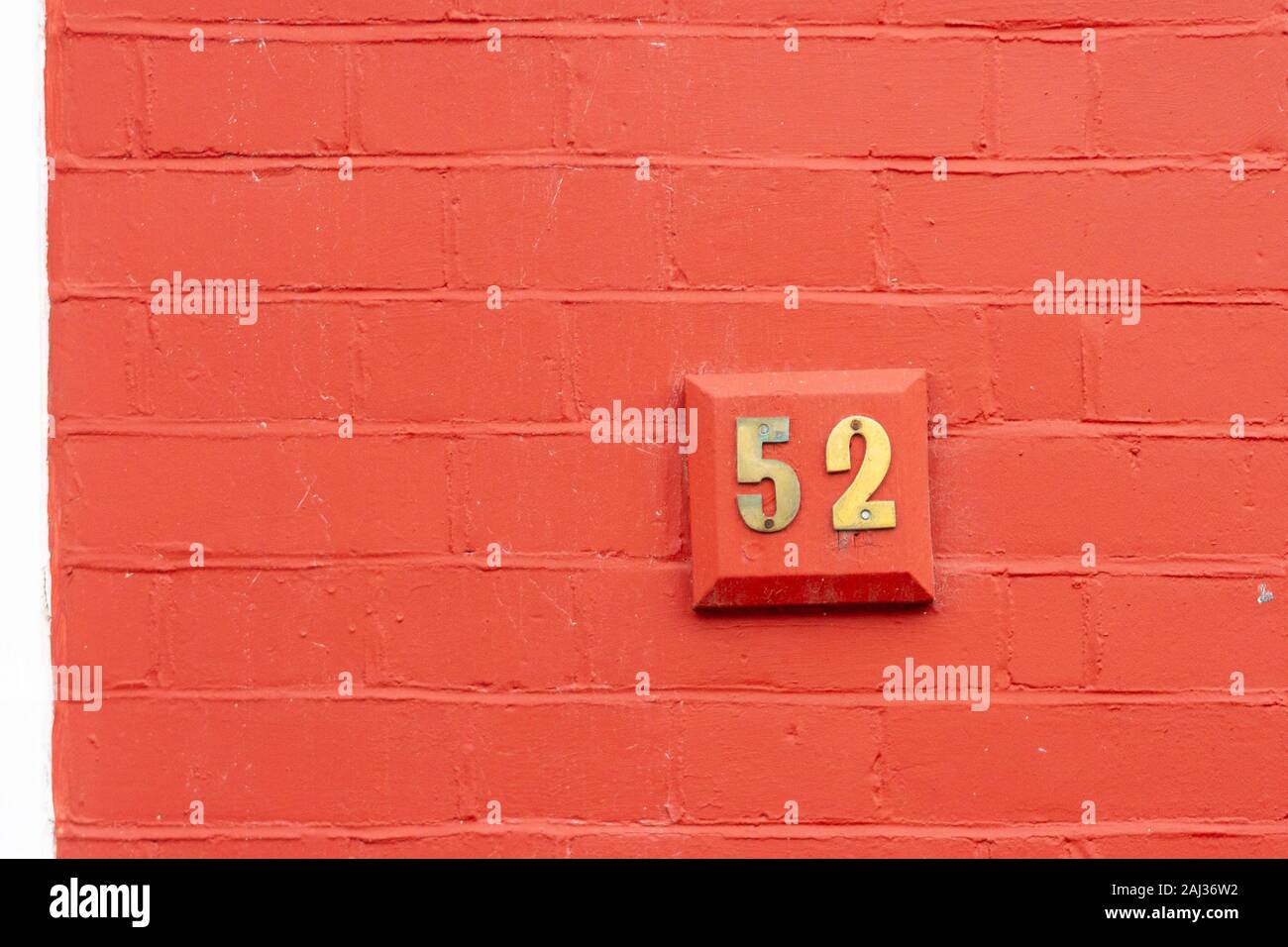 Number 52 sign hi-res stock photography and images - Alamy