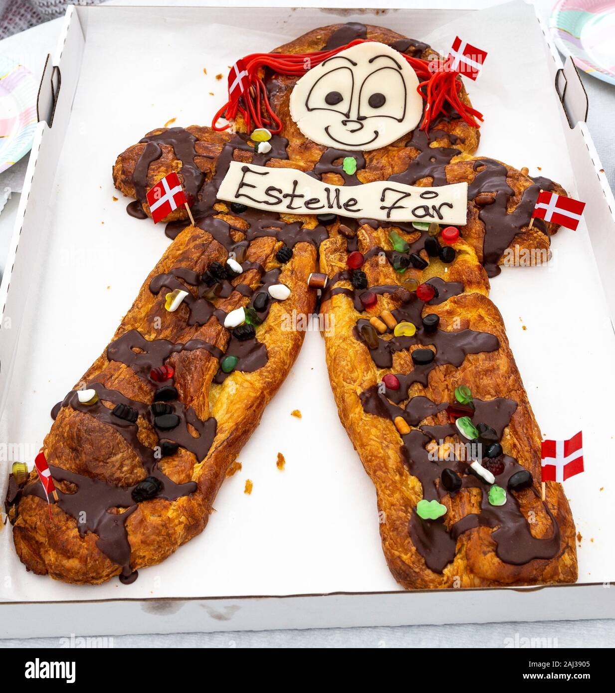 "Kagemand". Pastry man. Children's birthday is celebrated with cake ...