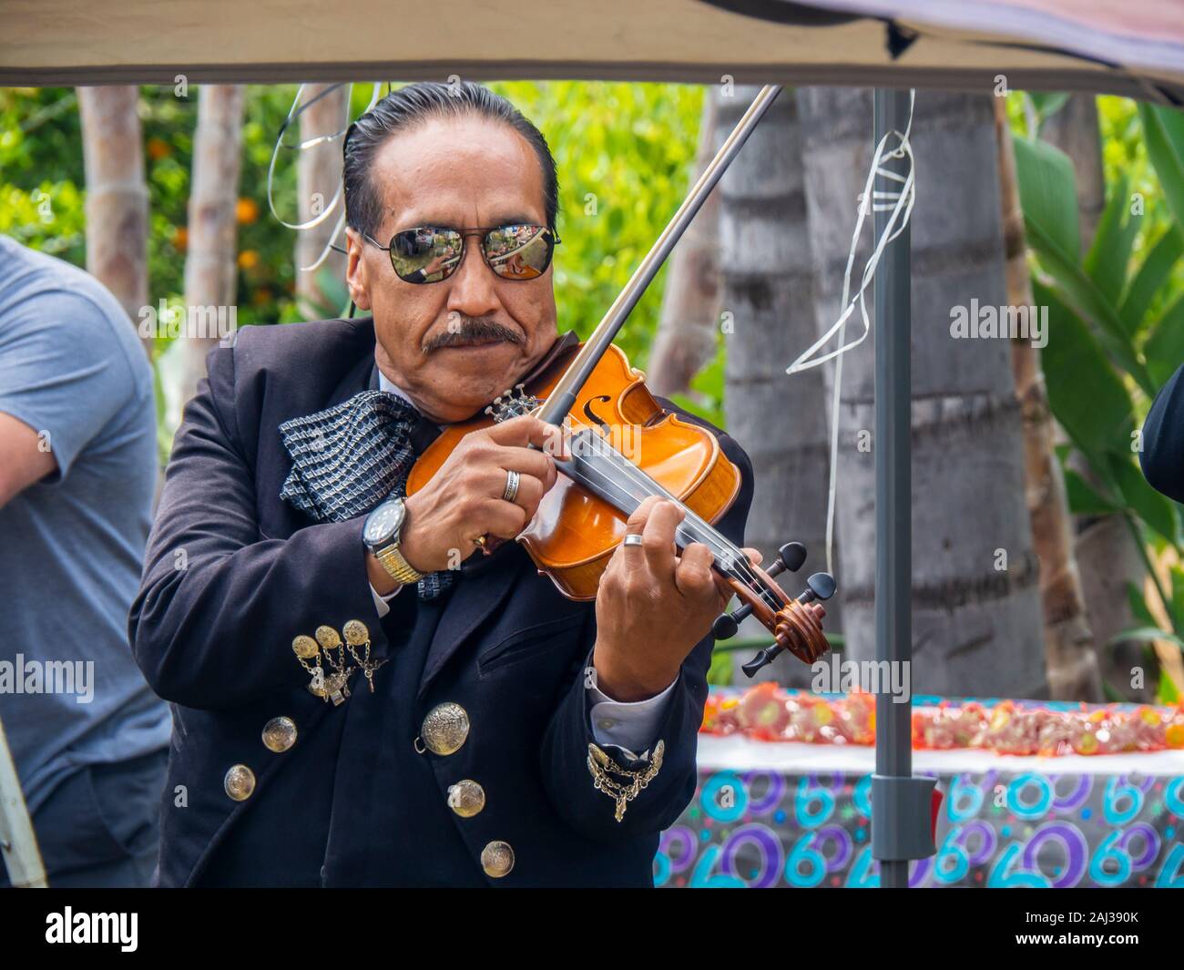 Mexican mariachi band playing happy, iconic, traditional music at ...
