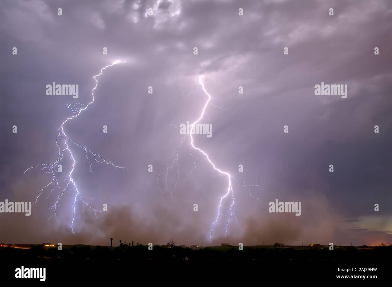 The early stages of a dust storm in Arizona called a Haboob. These ...