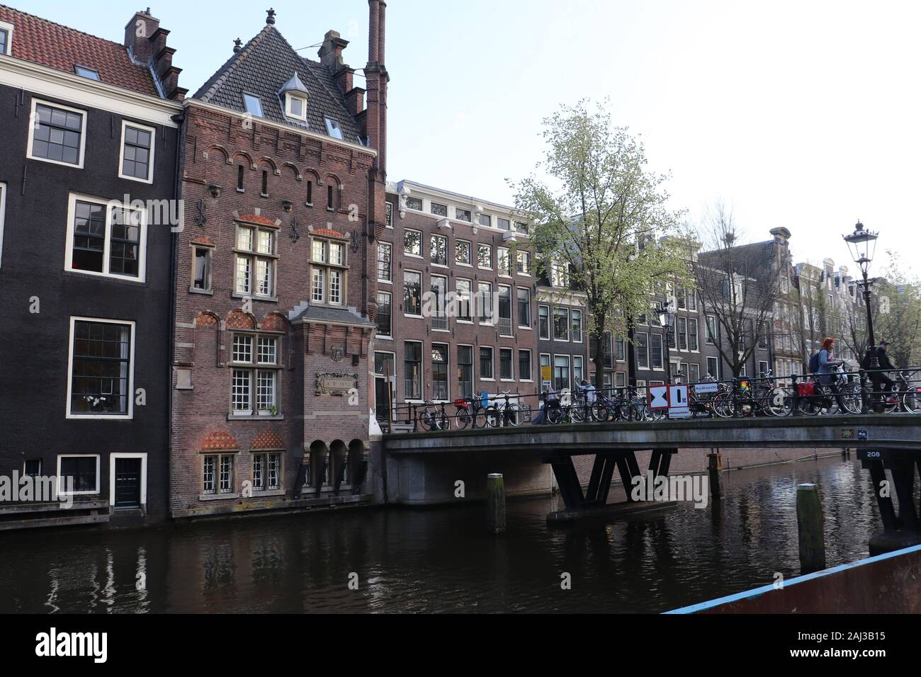Canals and Dutch architecture style in Amsterdam, Holland Stock Photo ...
