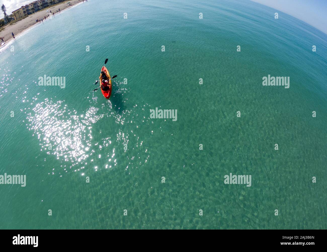 Aerial view of Kayak at Turtle Beach, Siesta Key, Florida Stock Photo ...