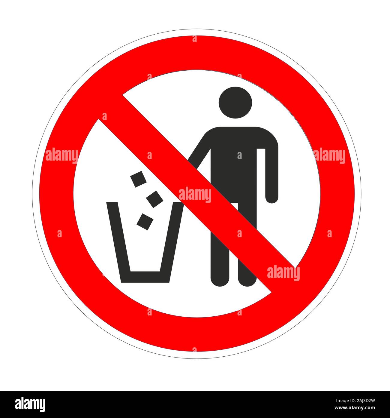 No trash around forbidden sign, red prohibition symbol Stock Photo - Alamy