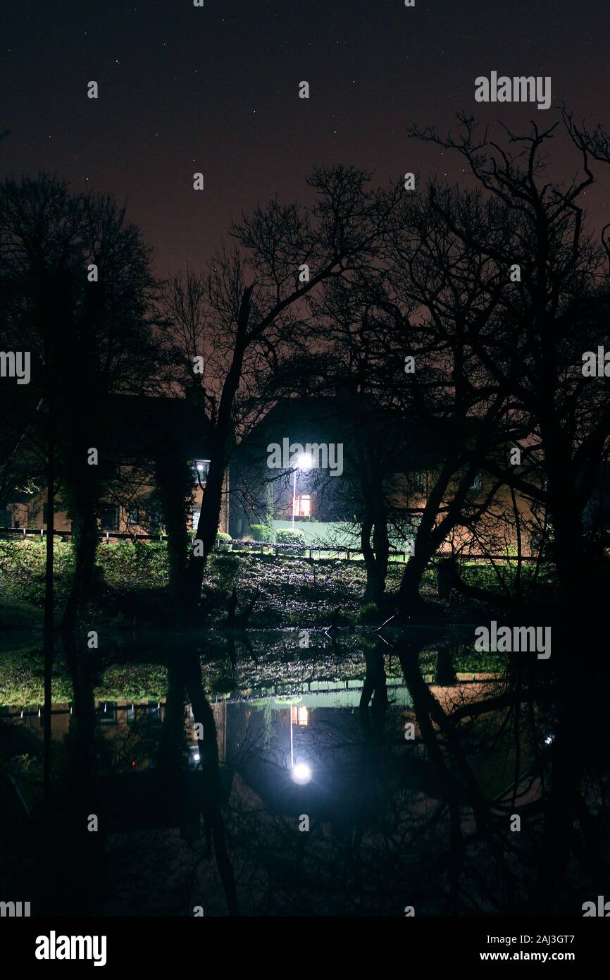 Dark night sky suburbs hi-res stock photography and images - Alamy