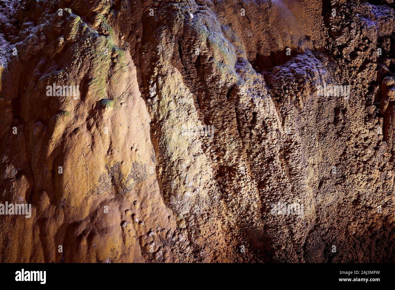 Cavern wall inside Australia's bat ecotourism Capricorn Caves, where ...