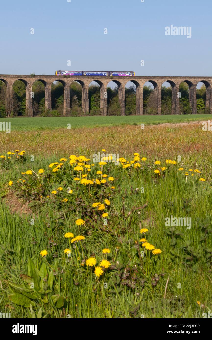 Arriva Northern Rail class 144 pacer train crossing Penistone viaduct ... Arriva Northern Rail class 144 pacer train crossing Penistone viaduct ...