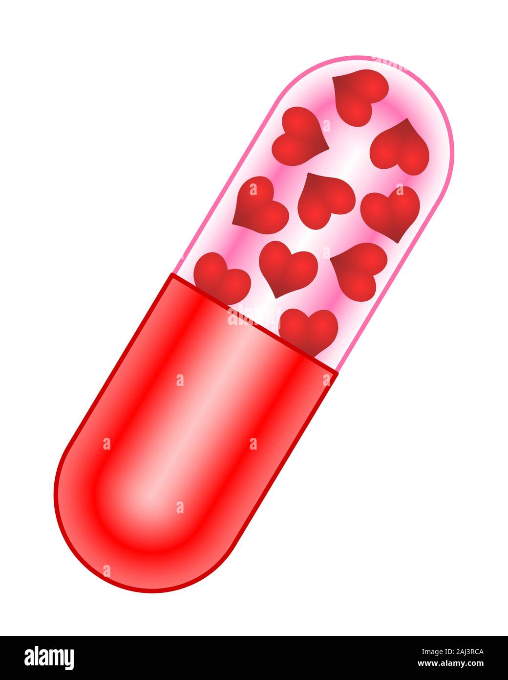 Illustration of the red capsule with heart tablets Stock Vector Image ...