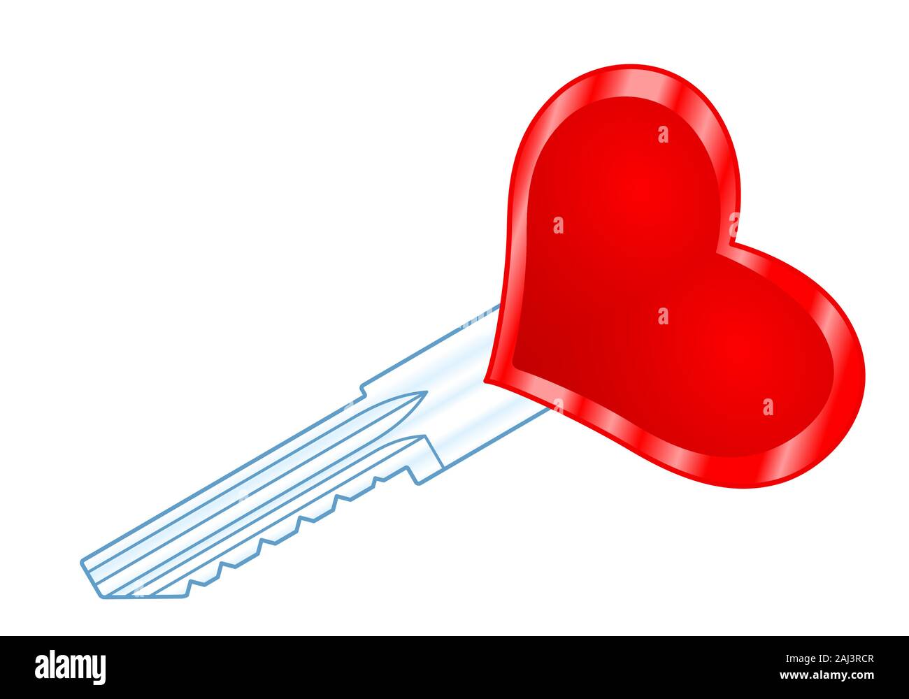Illustration of an abstract key with a head in the form of a valentine ...