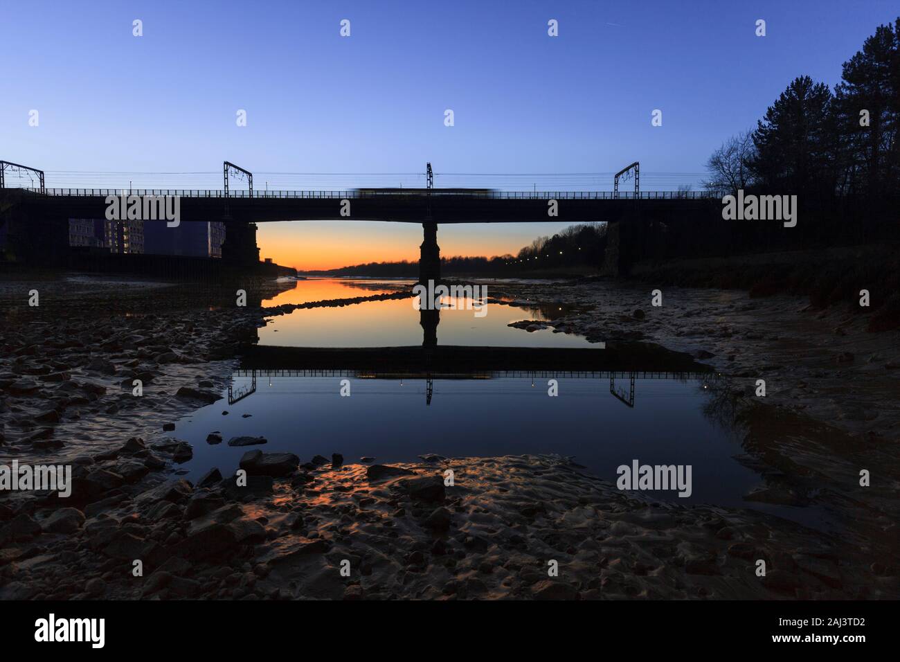 Arriva Nortehrn rail class 142 pacer train crossing Carlisle Bridge ...