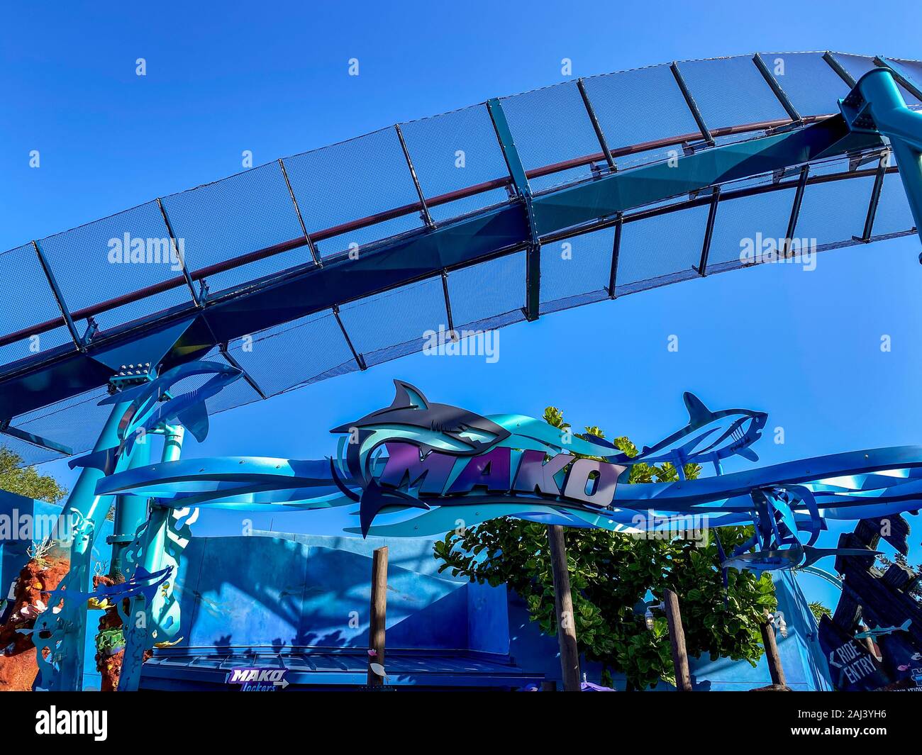 Orlando,FL/USA-12/25/19: The entrance to the Mako Roller Coaster at ...