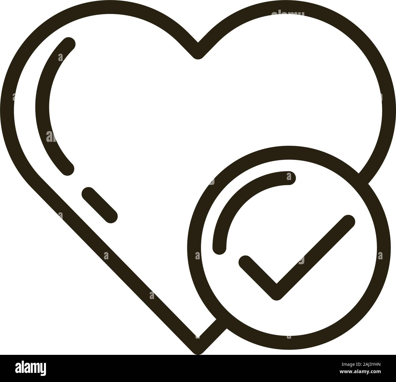 happy valentines day heart with check symbol Stock Vector Image & Art ...