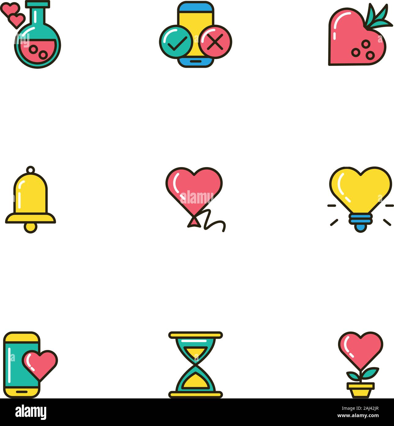 bundle of valentines day icons Stock Vector Image & Art - Alamy