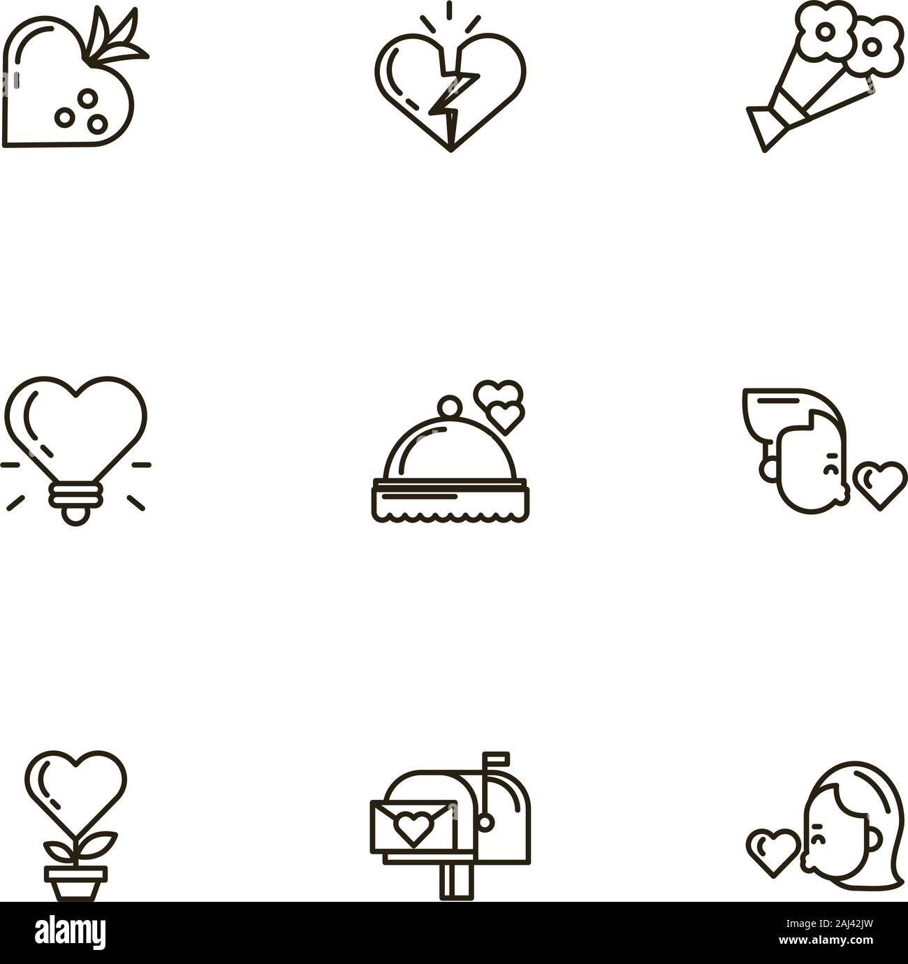 bundle of valentines day icons Stock Vector Image & Art - Alamy
