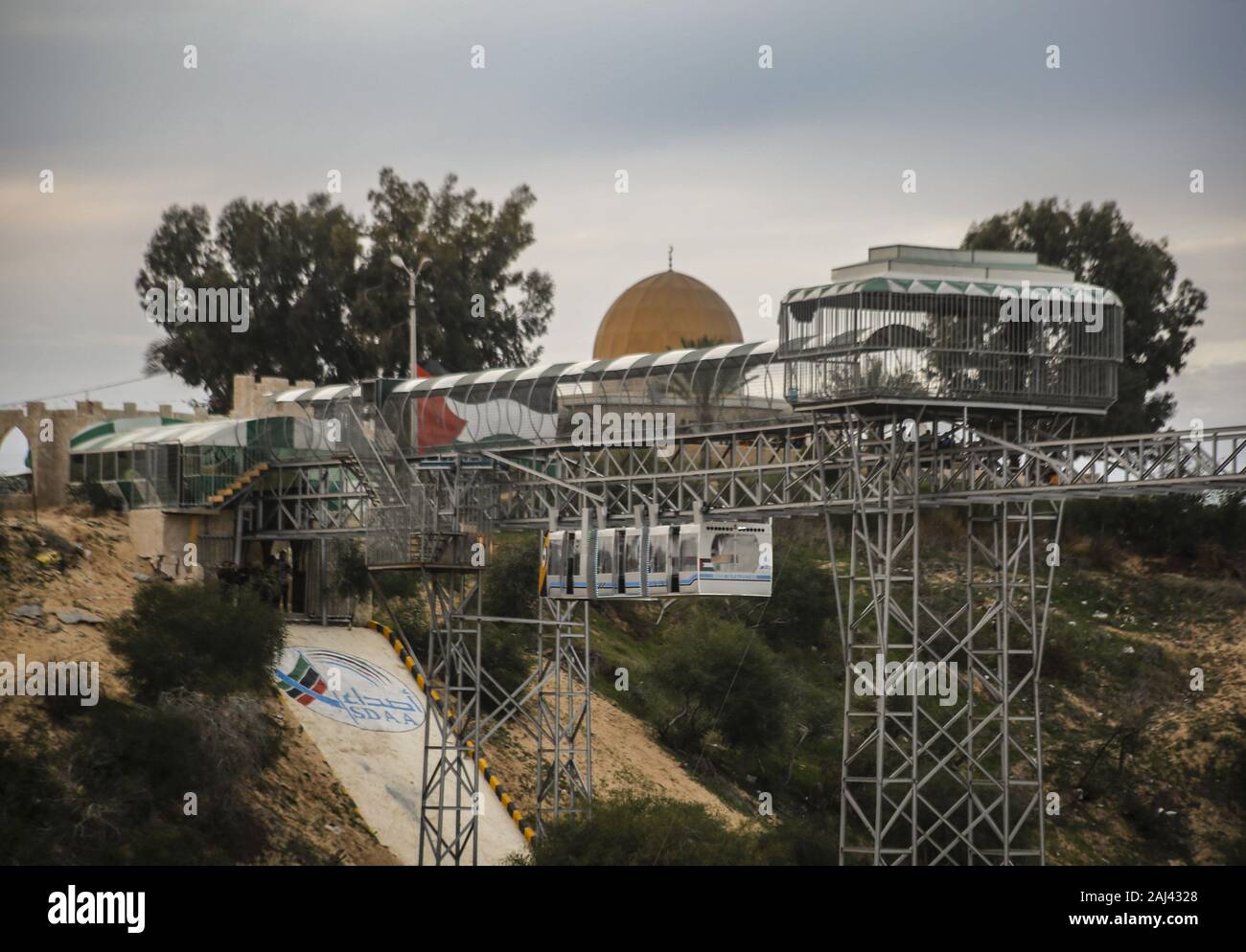 Gaza, Palestine. 2nd Jan, 2020. A general view of the suspension ...