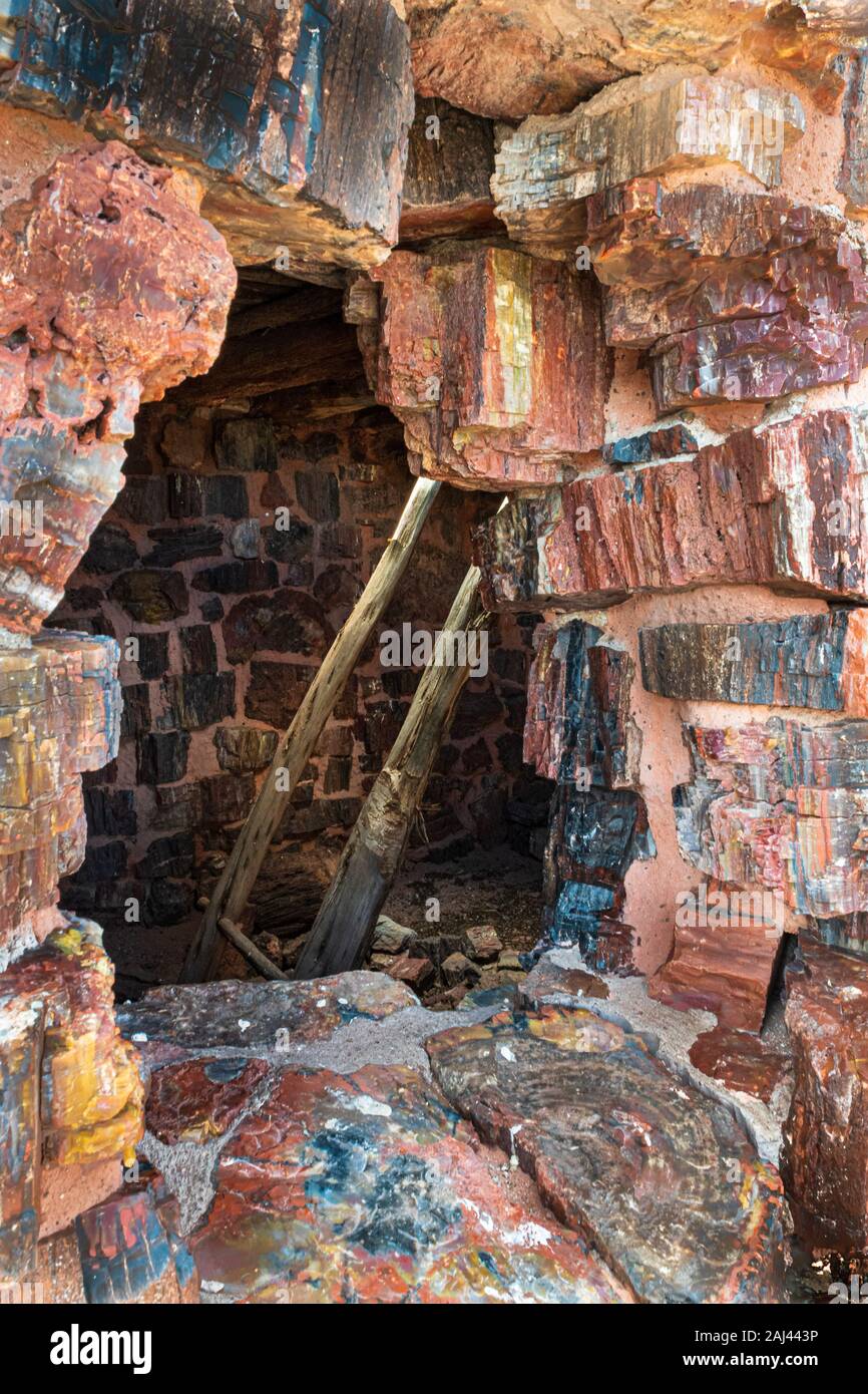 A window shows the colorful interior and entrance and exit ladder used ...