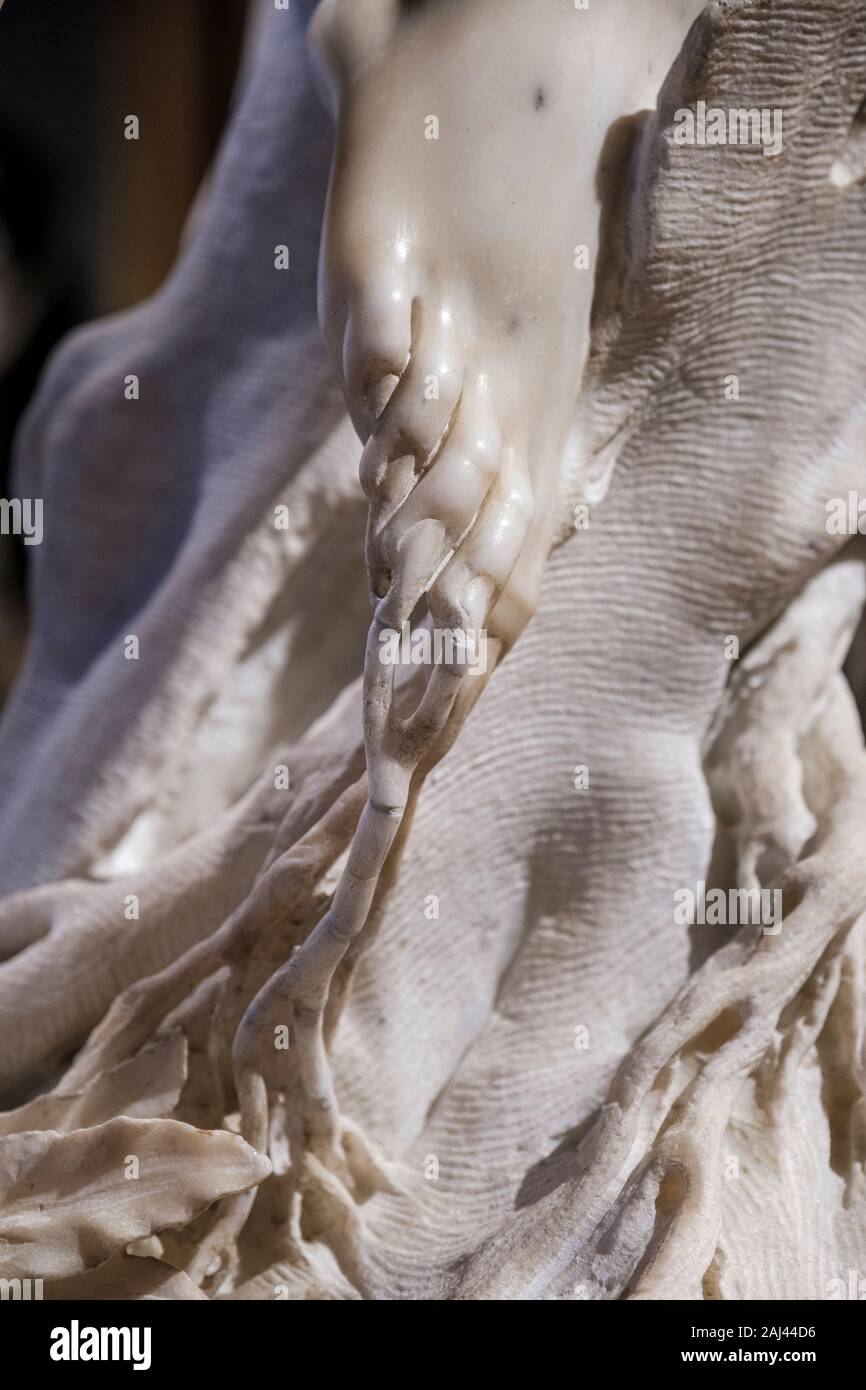 Daphne metamorphosis, foot detail of Apollo and Daphne sculpture, Gian ...