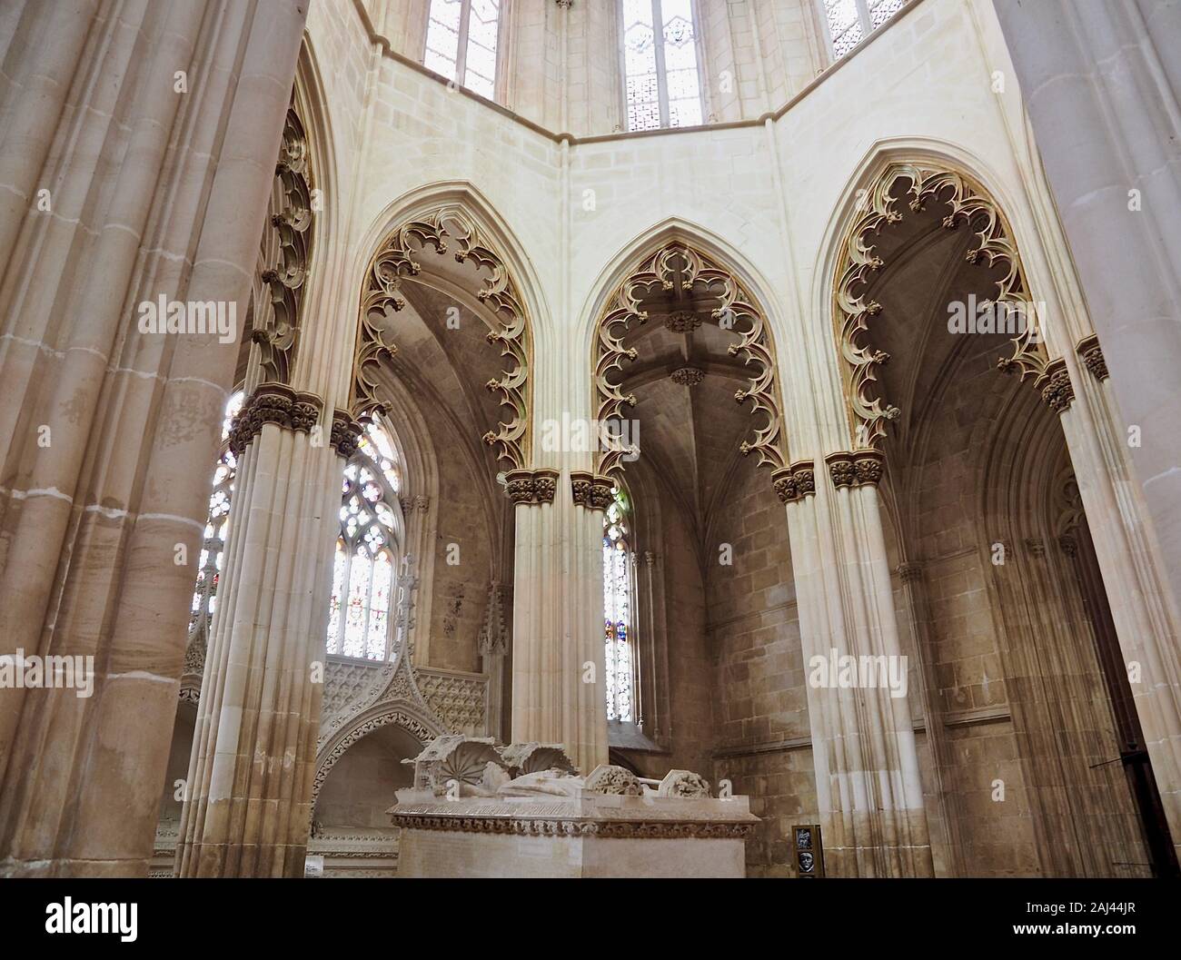 Inside monastery Batalha with a famous church and exhibition in the ...