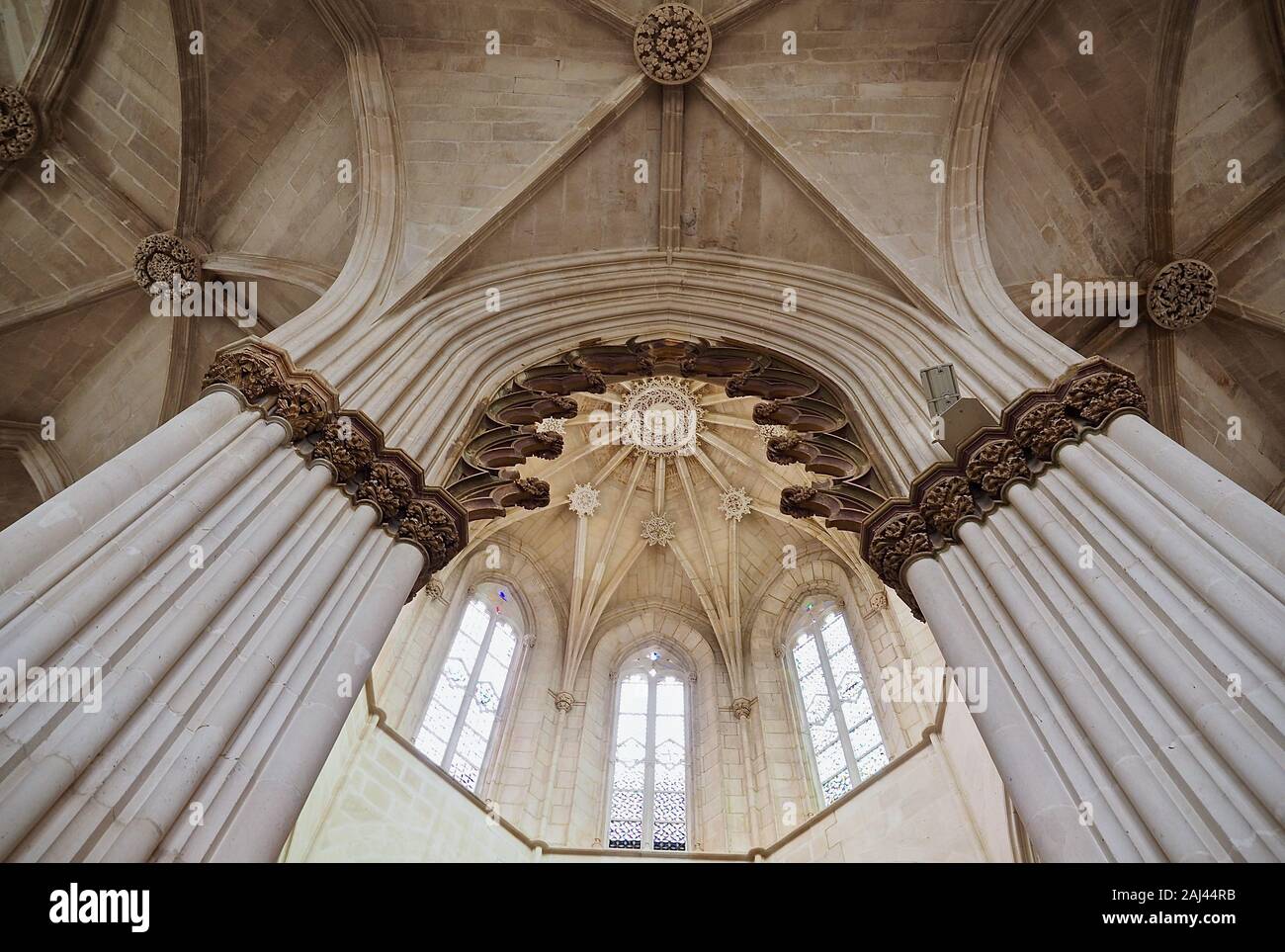 Inside monastery Batalha with a famous church and exhibition in the ...
