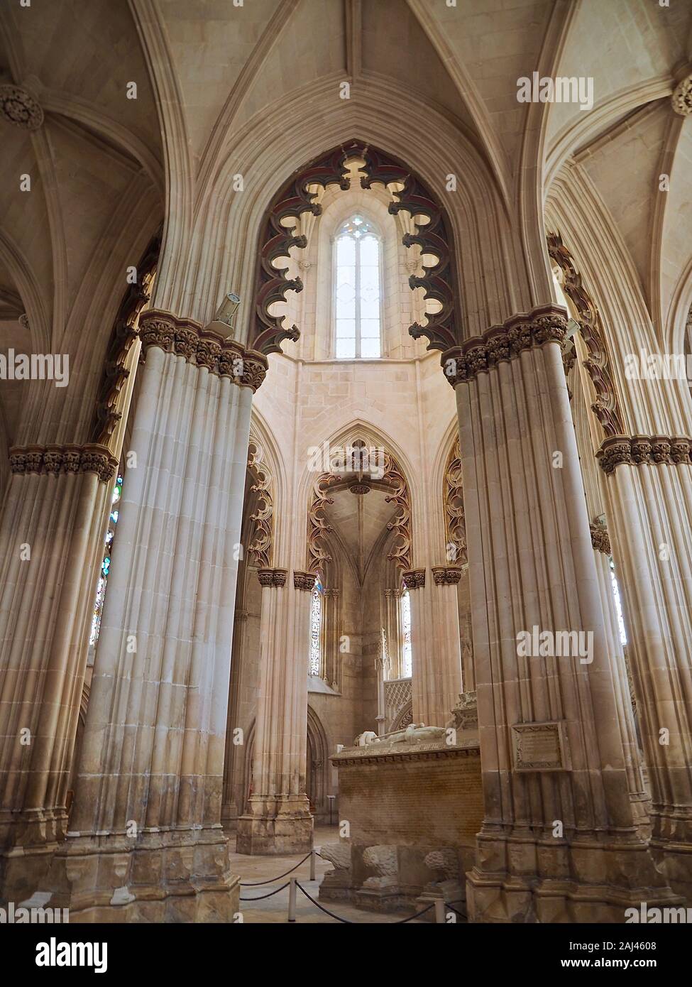 Inside monastery Batalha with a famous church and exhibition in the ...