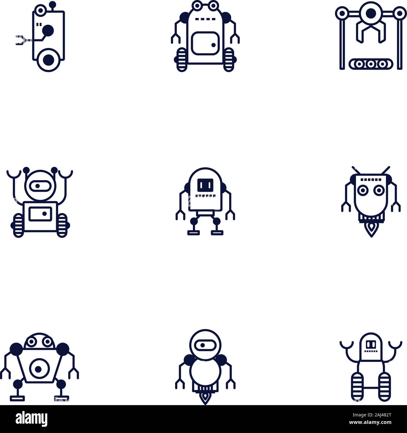 bundle of robots cyborg set icons Stock Vector Image & Art - Alamy