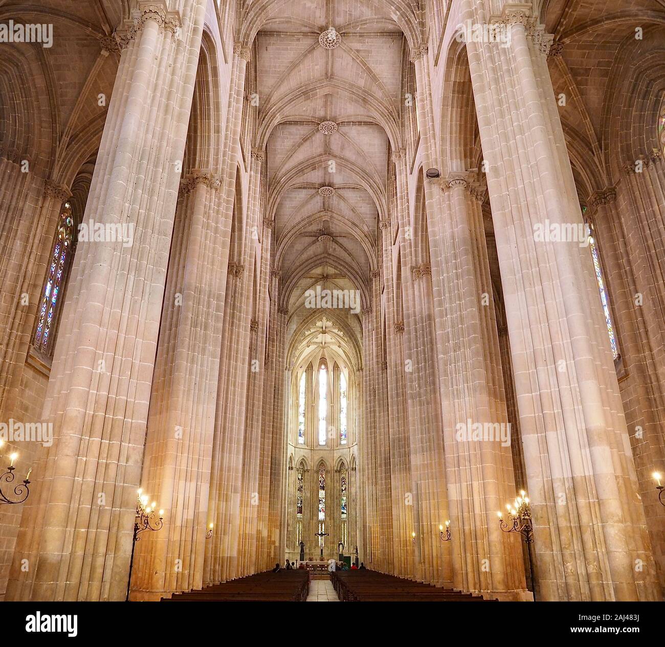 Inside monastery Batalha with a famous church and exhibition in the ...