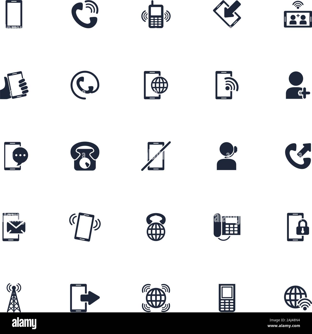 bundle of phone set icons Stock Vector Image & Art - Alamy