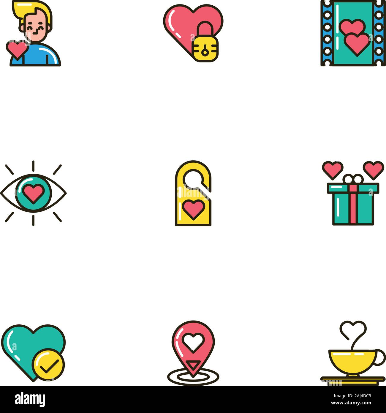 bundle of valentines day icons Stock Vector Image & Art - Alamy