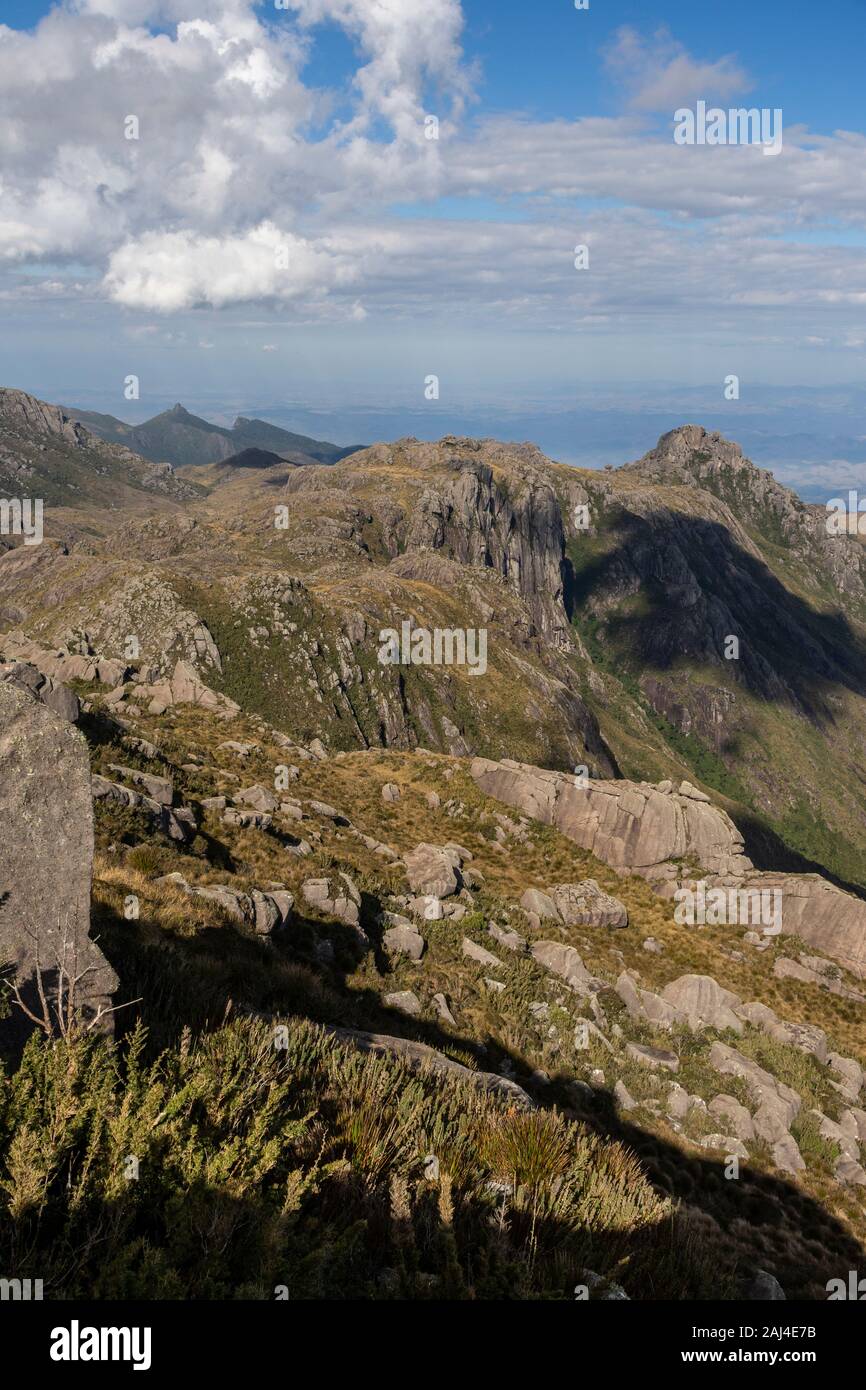 Beautiful landscape of altitude fields and rocky mountains in Itatiaia ...
