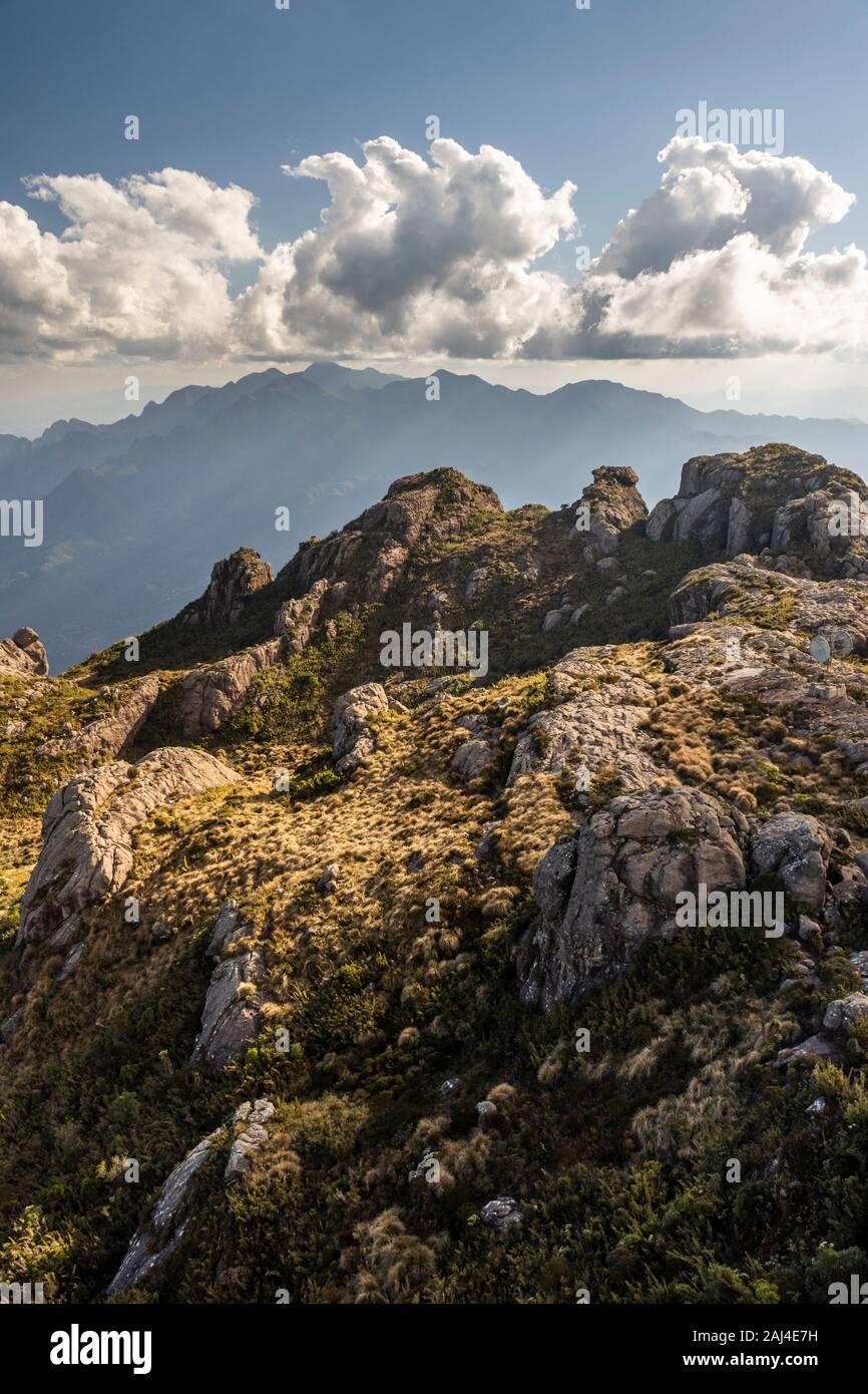 Beautiful landscape of altitude fields and rocky mountains in Itatiaia ...