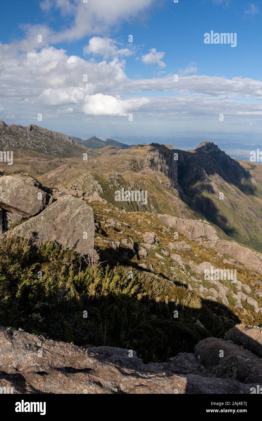 Beautiful landscape of altitude fields and rocky mountains in Itatiaia ...