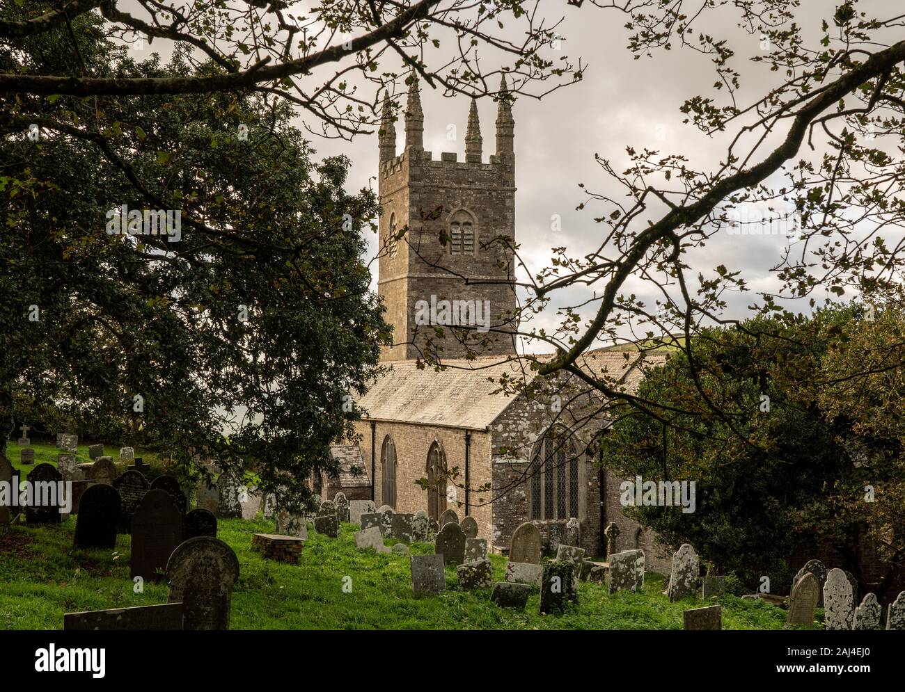 Stone building of church of St Morwenna and St John the Baptist in in ...