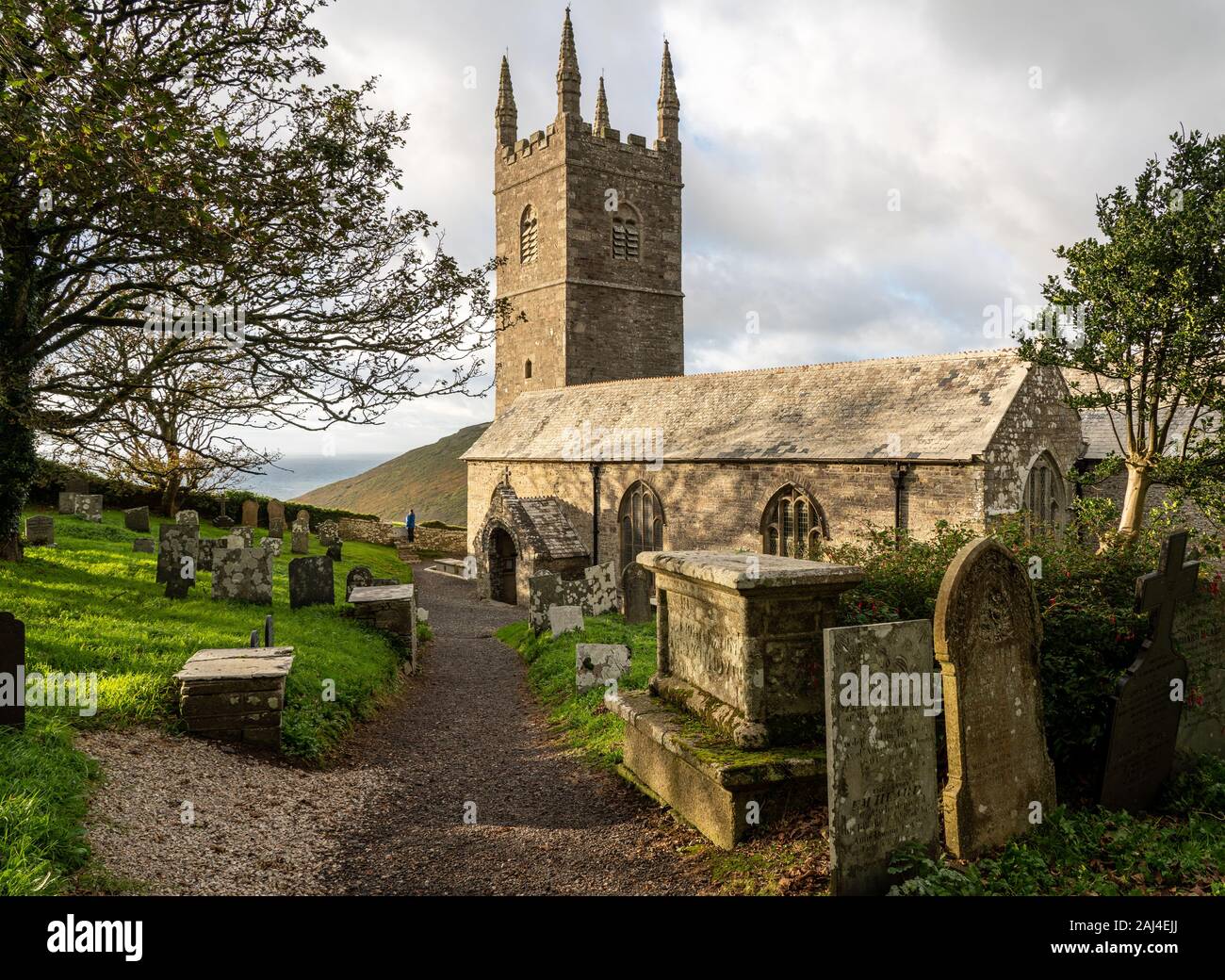 Stone building of church of St Morwenna and St John the Baptist in in ...