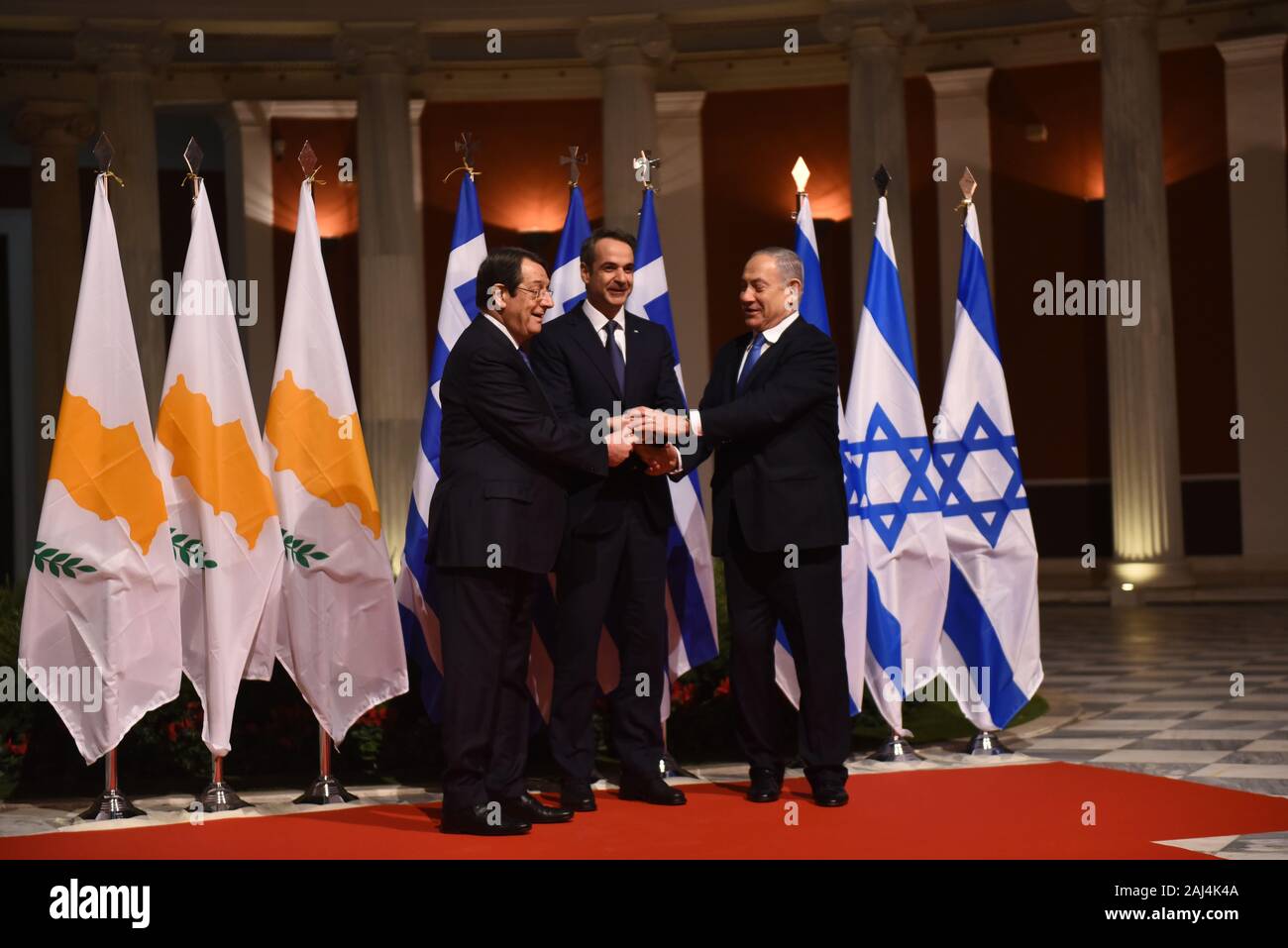 Athens, Greece. 02nd Jan, 2020. Handshake of President of the Republic ...