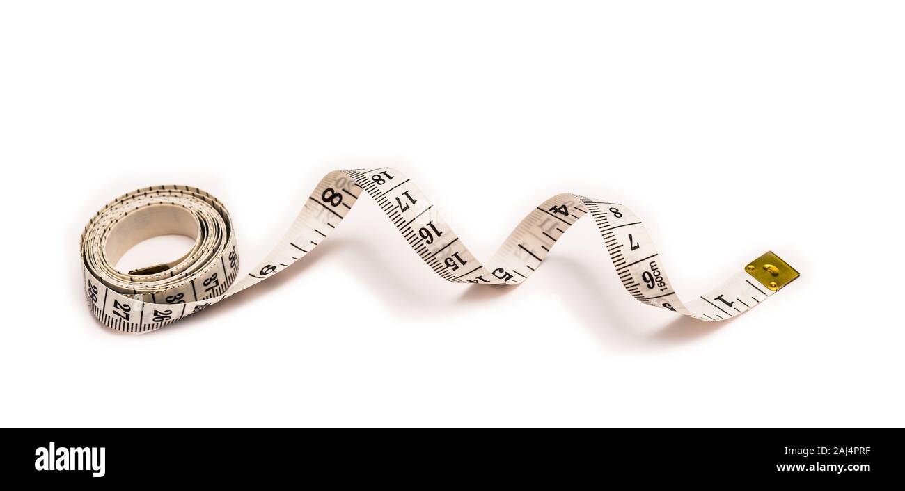 cm flexible measuring tape, isolated Stock Photo - Alamy