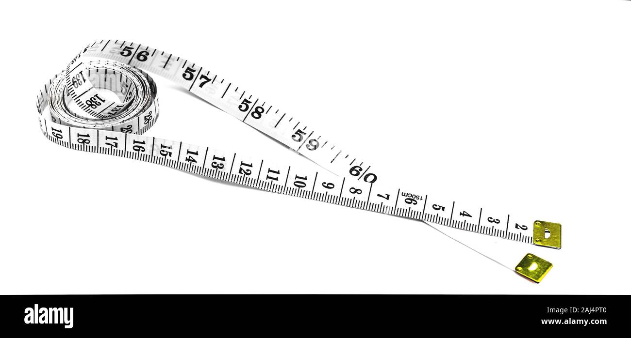 the flexible measuring tape, isolated Stock Photo - Alamy