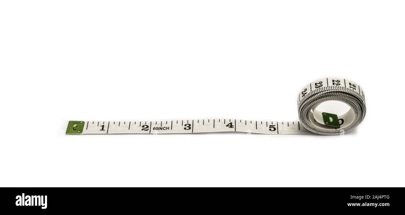 inch flexible measuring tape, isolated Stock Photo - Alamy