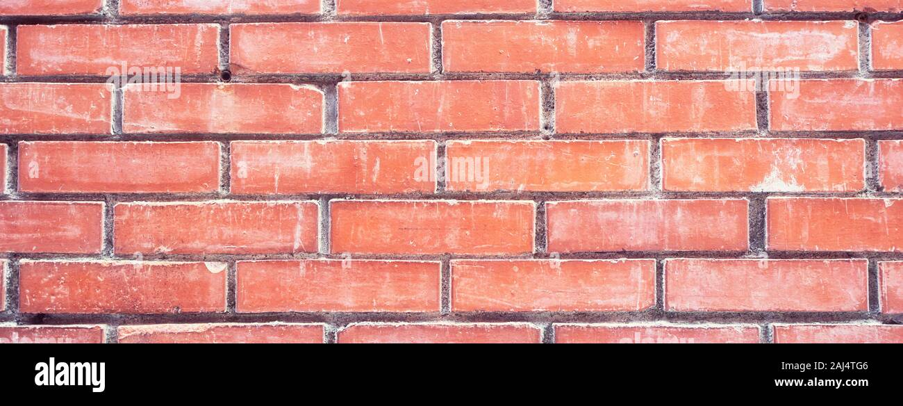 Design element of real red antique retro brick tone, pattern wall ...