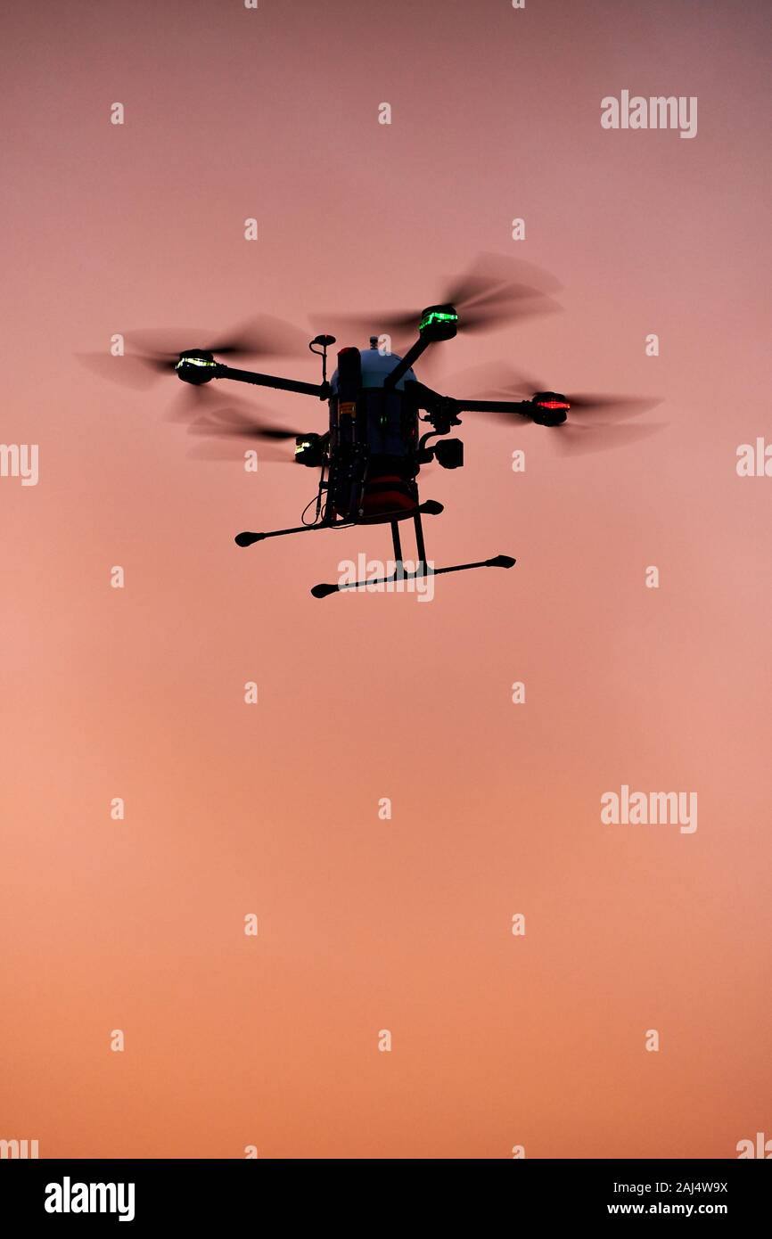 inovation drone with automated external defibrilator aed flying in ...