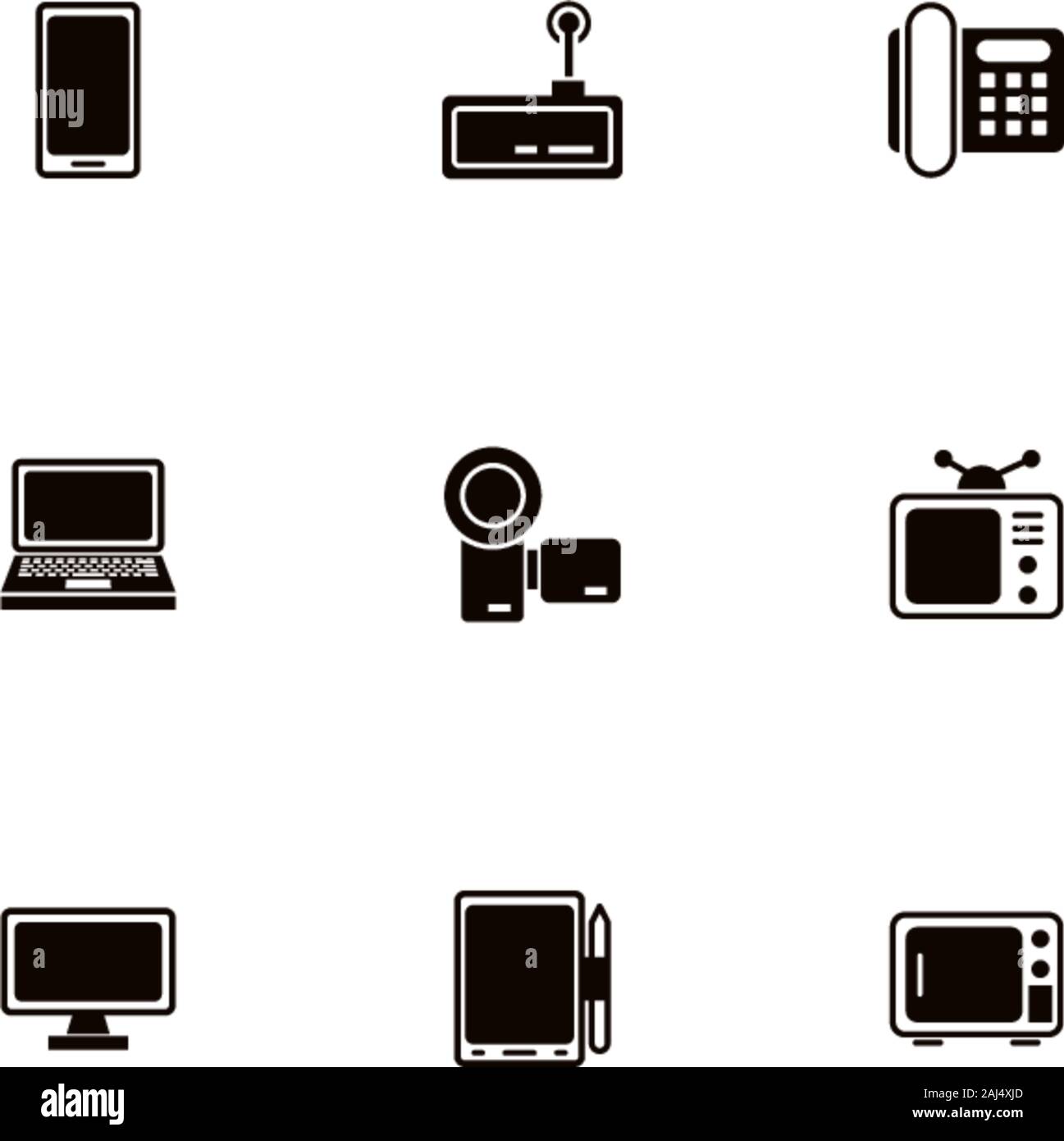 bundle of electronics devices icons Stock Vector Image & Art - Alamy