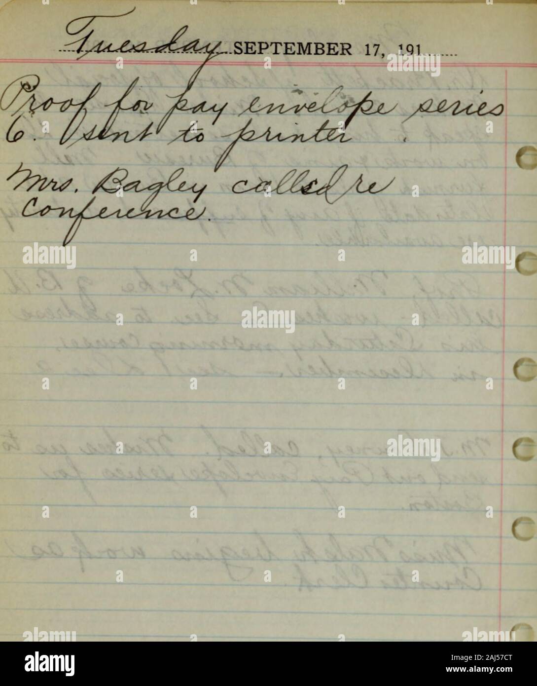 Alice Winifred O'Connor Professional Diaries, 1918 . 1^ Stock Photo - Alamy